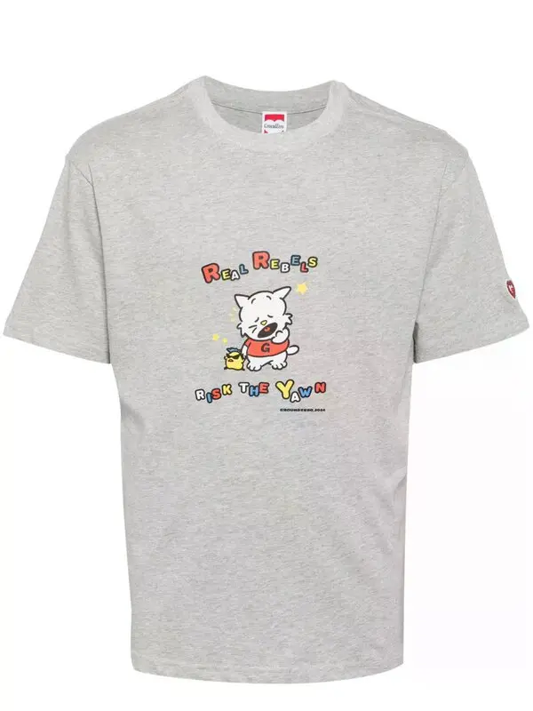 GROUND ZERO Cat Print Cotton T-shirt
