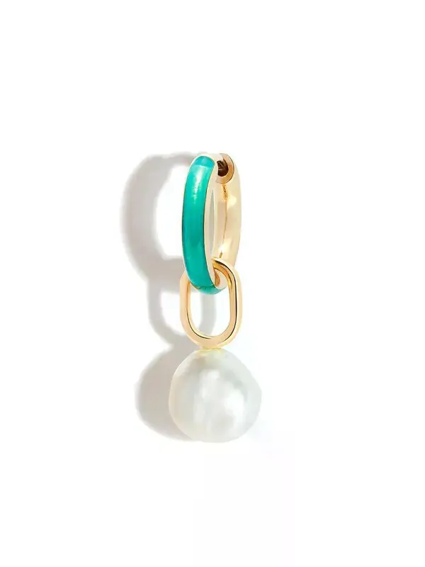 MARIA BLACK Pearl Drop Huggie Earring - Gold