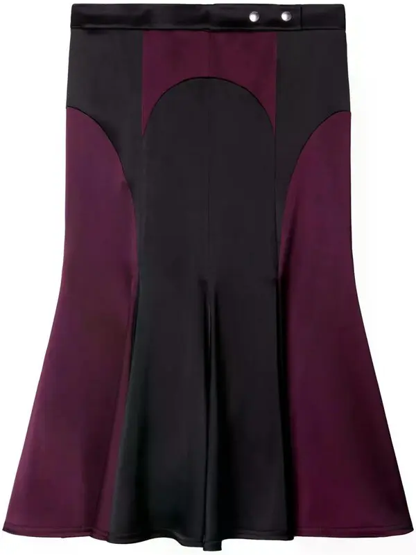 Off-White Panelled Satin Midi Skirt