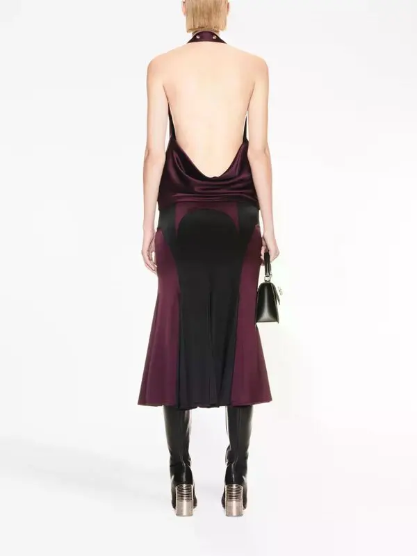 Off-White Panelled Satin Midi Skirt