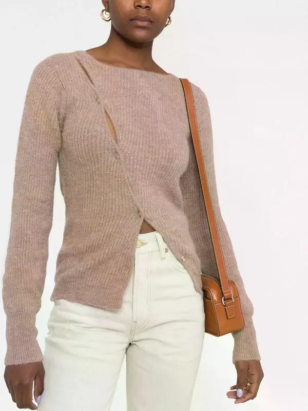 Jacquemus La Maille Pau Asymmetric Cardigan - Brown