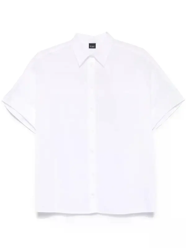 FAY Cotton Shirt With Classic Collar And Raglan Sleeves