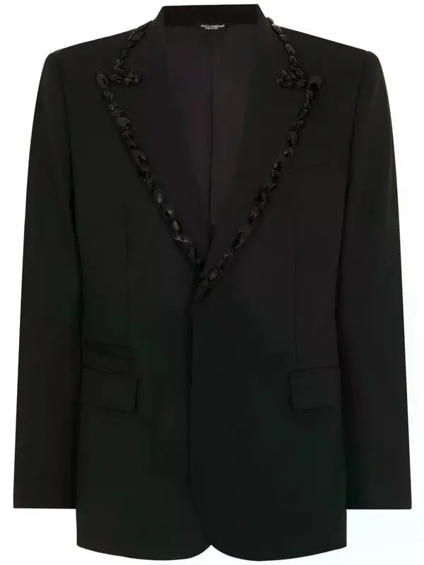 Dolce & Gabbana Rhinestone-embellished Single-breasted Blazer