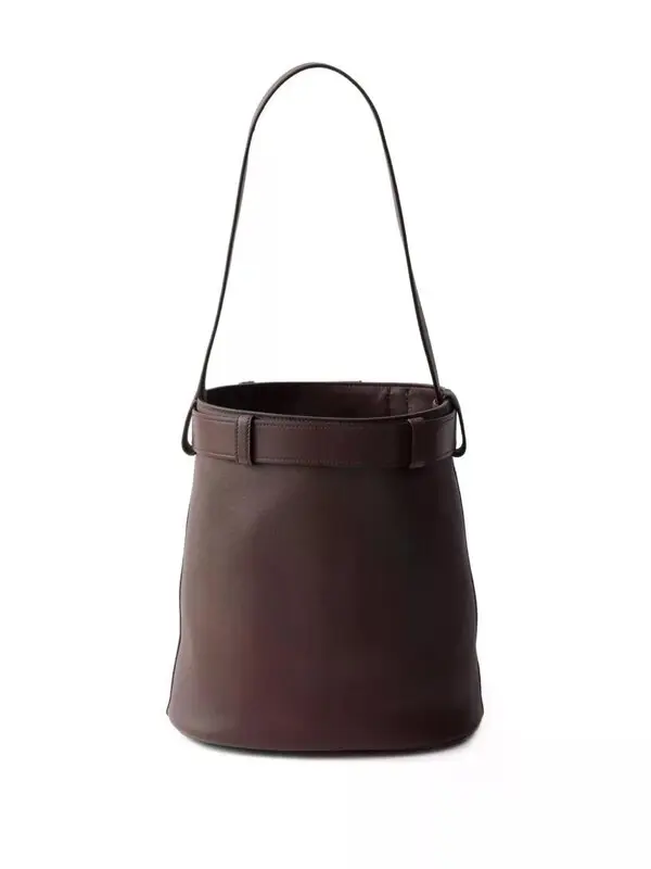 Prada Bucket Bag With Belt Embellishment - Brown