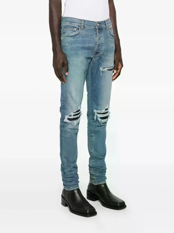 Amiri Mx1 Distressed Skinny Jeans - Grey