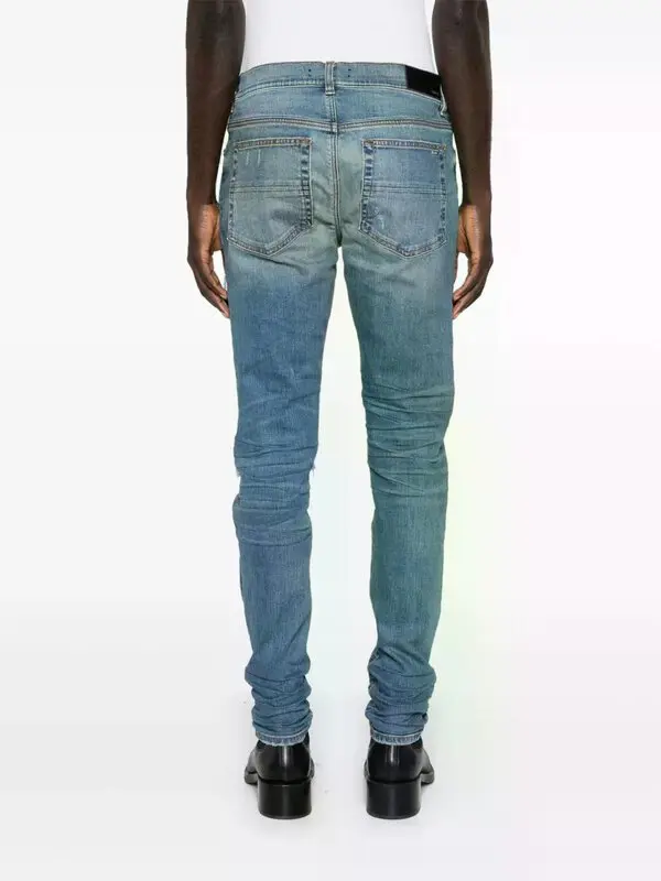 Amiri Mx1 Distressed Skinny Jeans - Grey