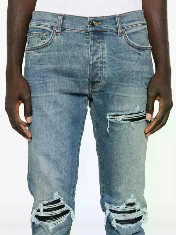 Amiri Mx1 Distressed Skinny Jeans - Grey