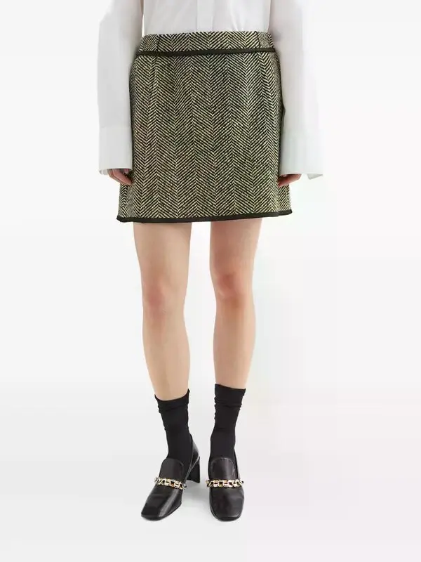 JIL SANDER Herringbone-patterned Mini Skirt