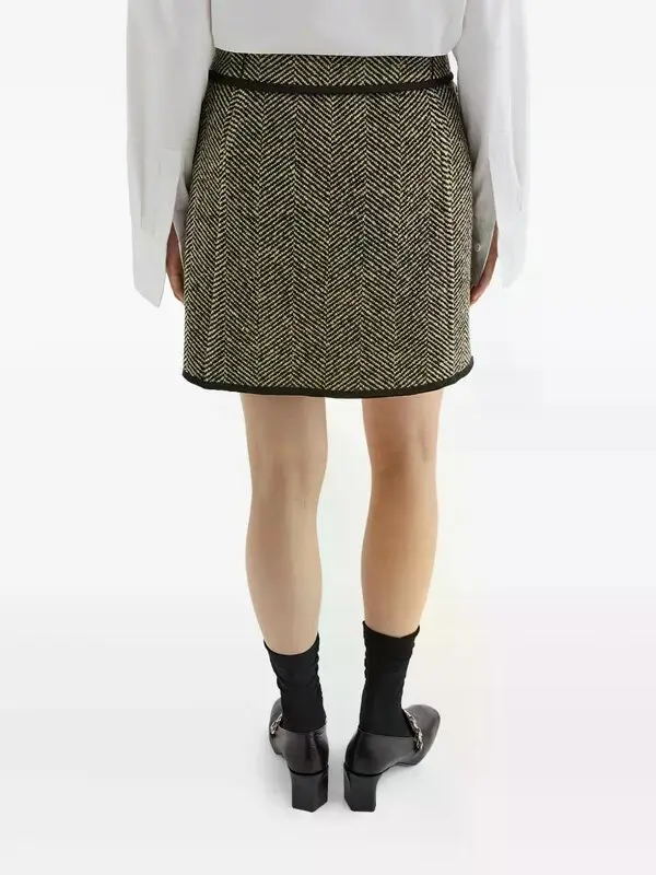 JIL SANDER Herringbone-patterned Mini Skirt