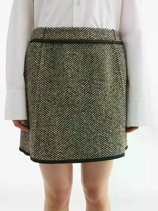 JIL SANDER Herringbone-patterned Mini Skirt