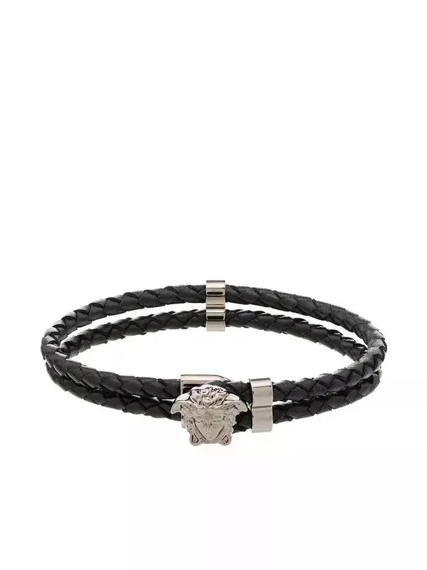 Versace Medusa Leather Bracelet - Black