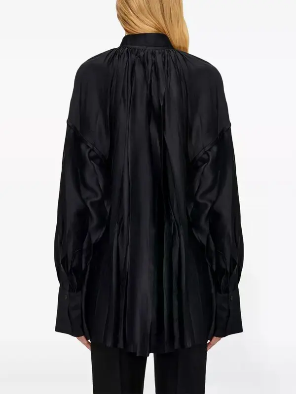 FERRAGAMO Kaftan Crinkle-effect Shirt - Black
