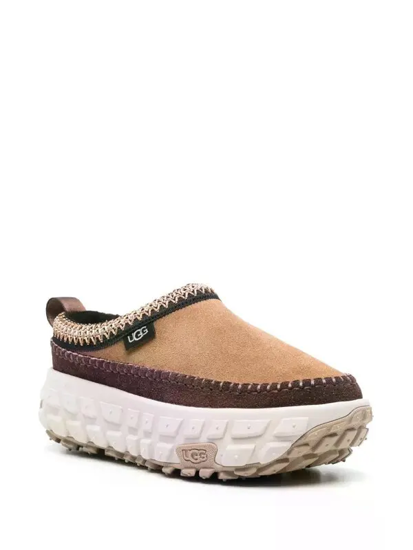 UGG Venture Daze Embroidered Suede Slides - Brown