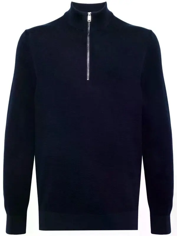 BOSS Zip-up Cotton Jumper