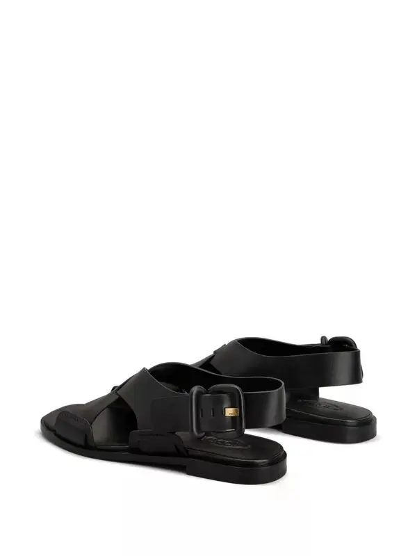 TOD'S Leather Sandals - Black