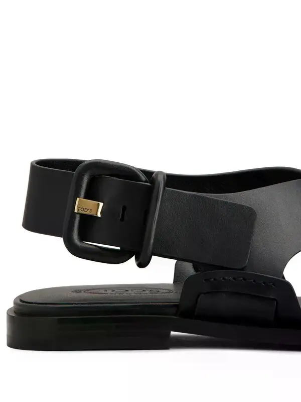 TOD'S Leather Sandals - Black