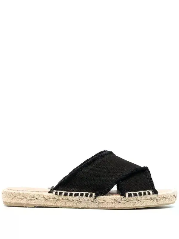 CastaÑer Crossover Strap Espadrilles - Black