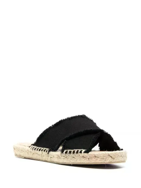 CastaÑer Crossover Strap Espadrilles - Black