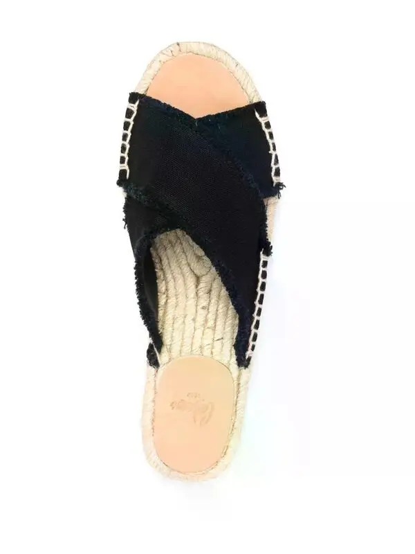 CastaÑer Crossover Strap Espadrilles - Black