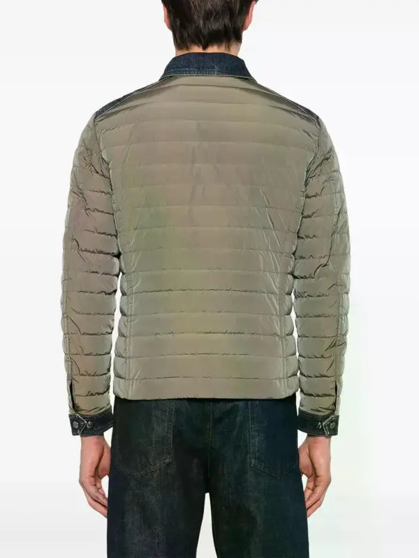 MOORER Denim-trim Quilted Jacket - Blue