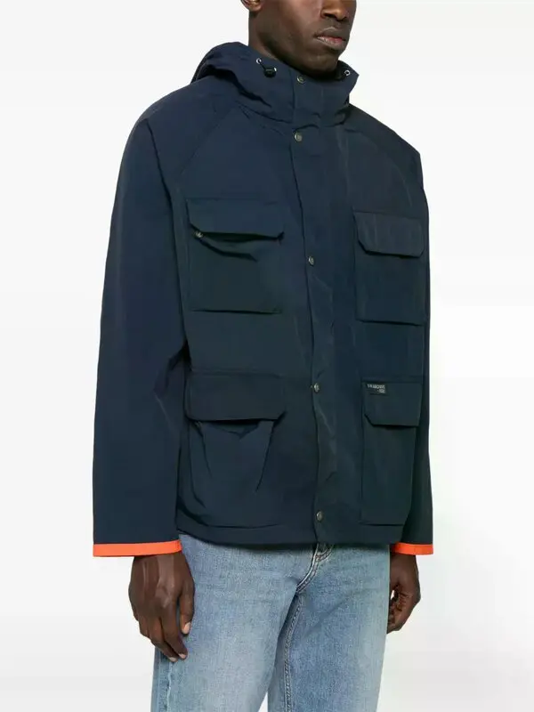 FAY Patch-pocket Hooded Jacket - Blue
