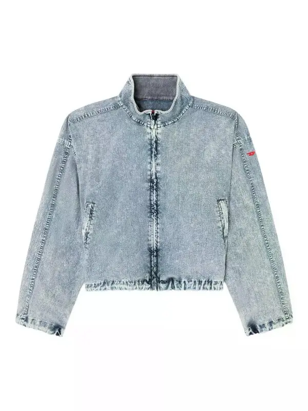 DIESEL® G-leam-r1 Acid Washed Denim Bomber Jacket