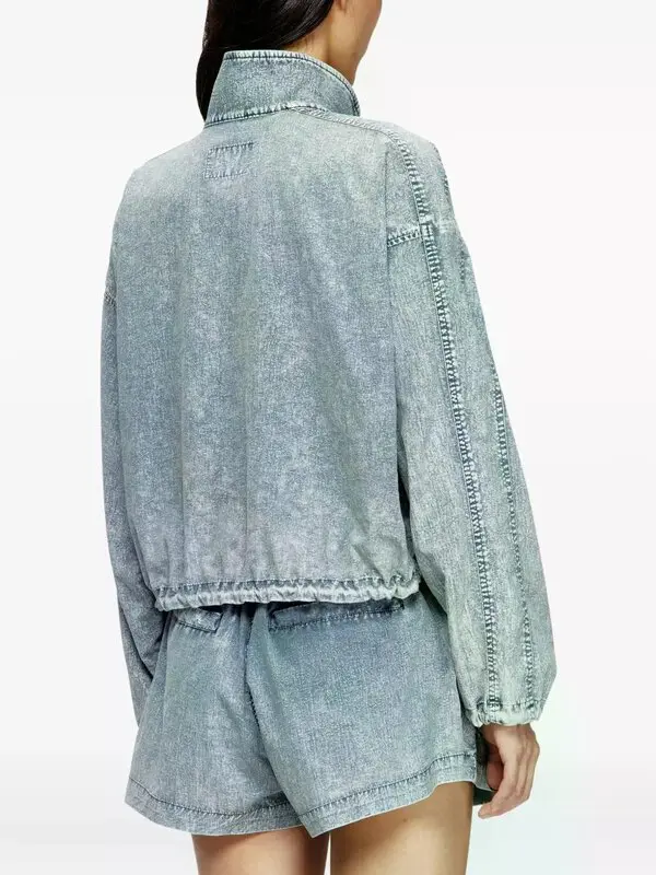DIESEL® G-leam-r1 Acid Washed Denim Bomber Jacket