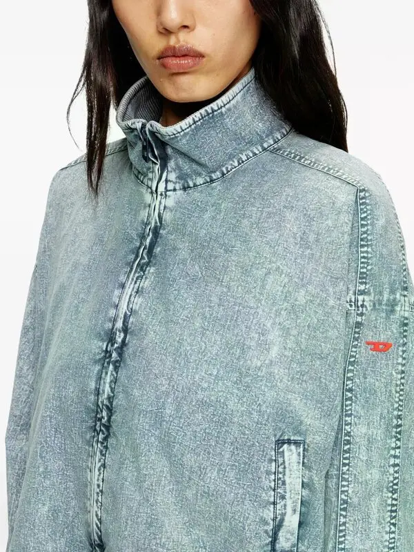 DIESEL® G-leam-r1 Acid Washed Denim Bomber Jacket
