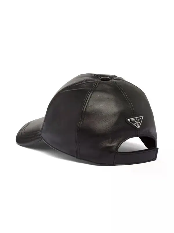 Prada Triangle-logo Nappa Leather Baseball Cap