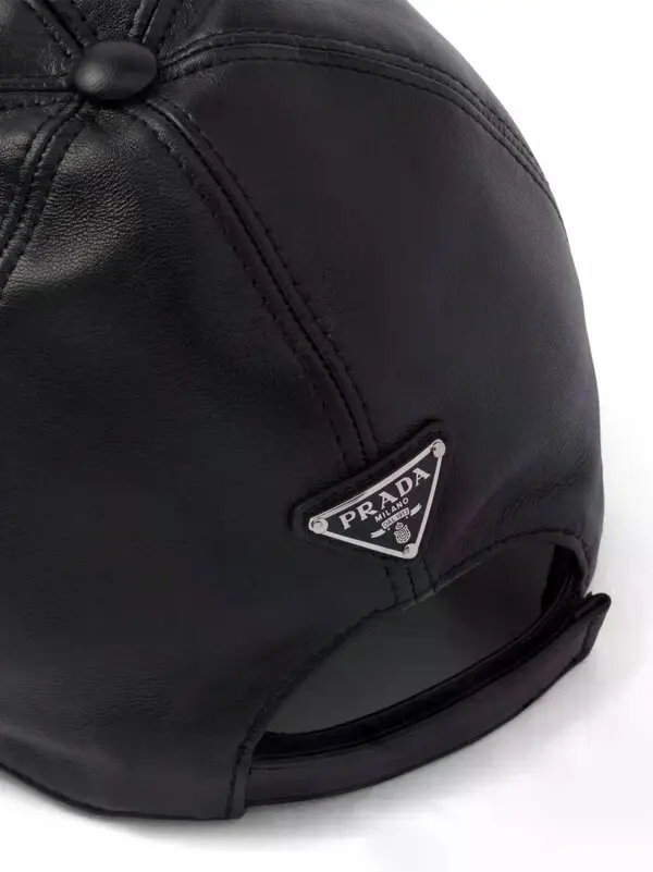Prada Triangle-logo Nappa Leather Baseball Cap