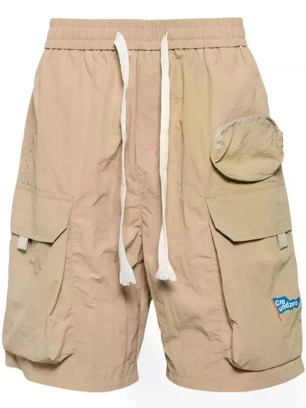 GROUND ZERO Flag Logo Printed Cargo Shorts