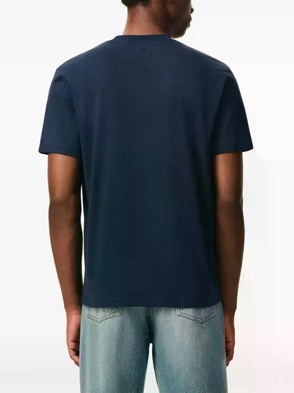 AMI Paris De Coeur Embroidered Organic Cotton T-shirt - Blue