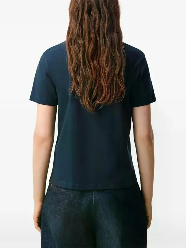 AMI Paris De Coeur Embroidered Organic Cotton T-shirt - Blue
