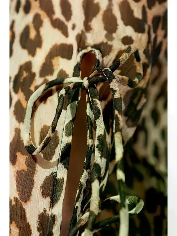 GANNI Animal-print Long-sleeve Blouse