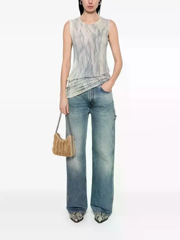 Avant Toi Marbled Pattern Sleeveless Tank Top