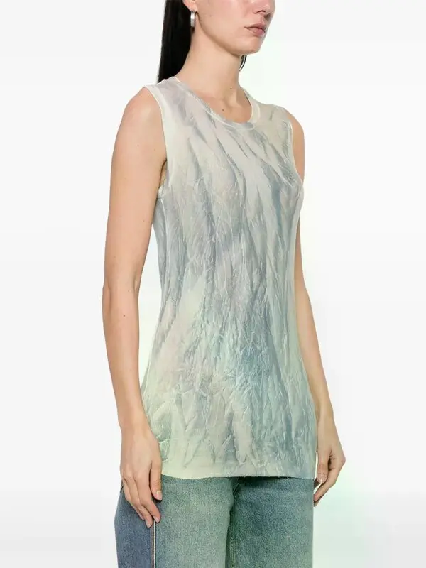 Avant Toi Marbled Pattern Sleeveless Tank Top