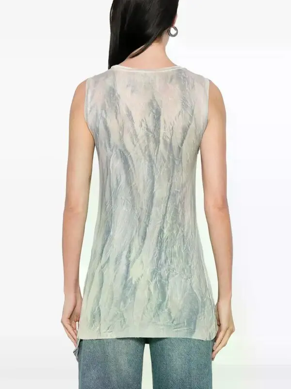 Avant Toi Marbled Pattern Sleeveless Tank Top
