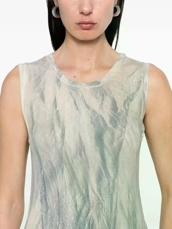 Avant Toi Marbled Pattern Sleeveless Tank Top