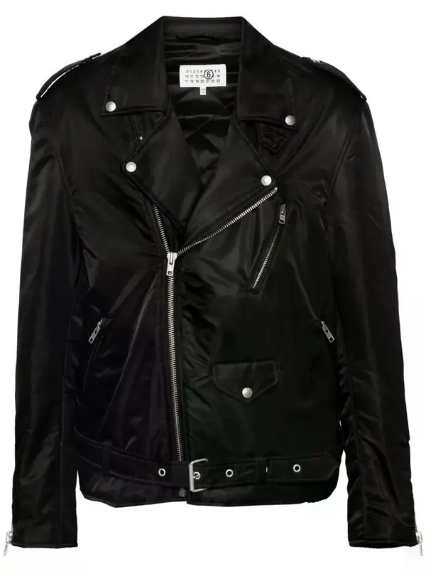 MAISON MARGIELA Belted Padded Biker Jacket - Black