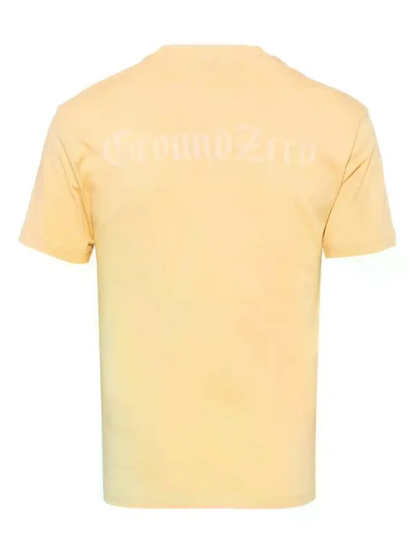 GROUND ZERO Logo-print Cotton T-shirt - Yellow