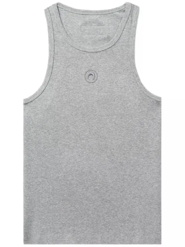 MARINE SERRE Moon Logo Ribbed Jersey Tank Top