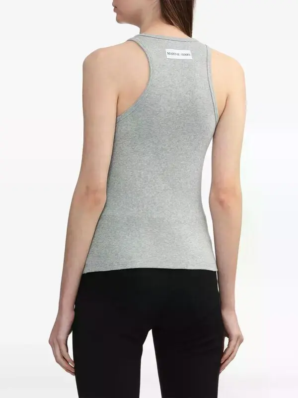 MARINE SERRE Moon Logo Ribbed Jersey Tank Top