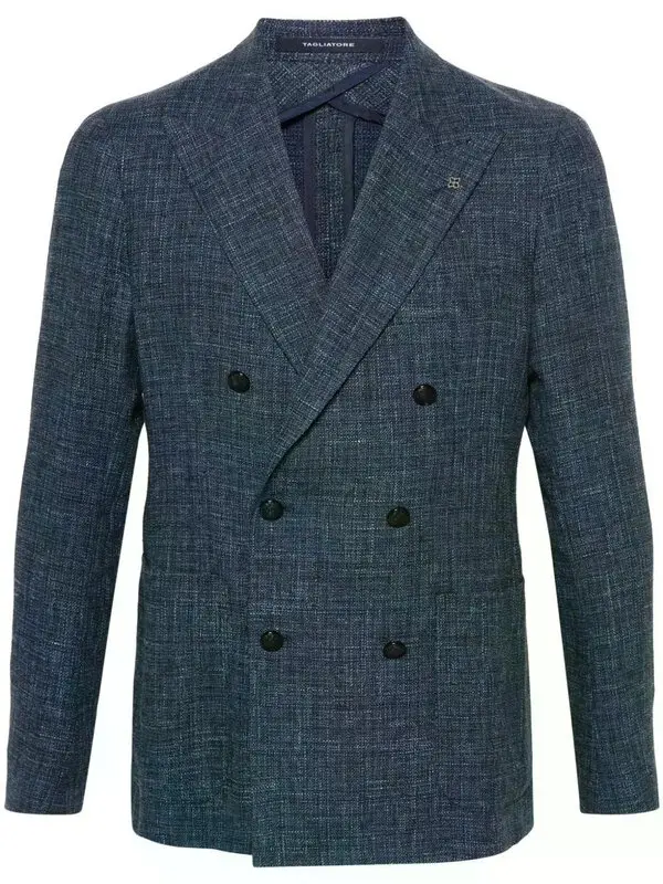 Tagliatore Peak-lapels Double-breasted Blazer - Blue