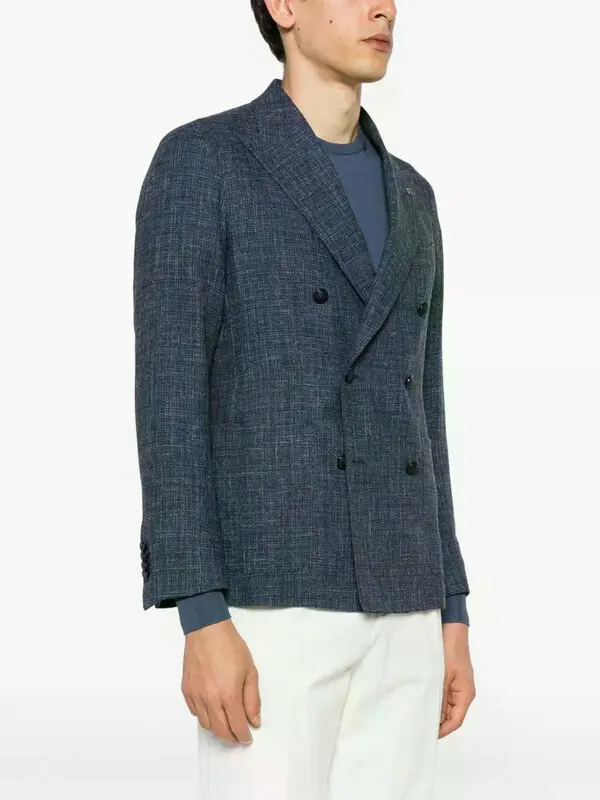 Tagliatore Peak-lapels Double-breasted Blazer - Blue