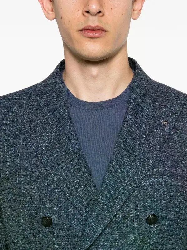 Tagliatore Peak-lapels Double-breasted Blazer - Blue