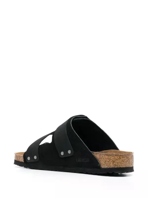 BIRKENSTOCK Uji Leather Slides - Black