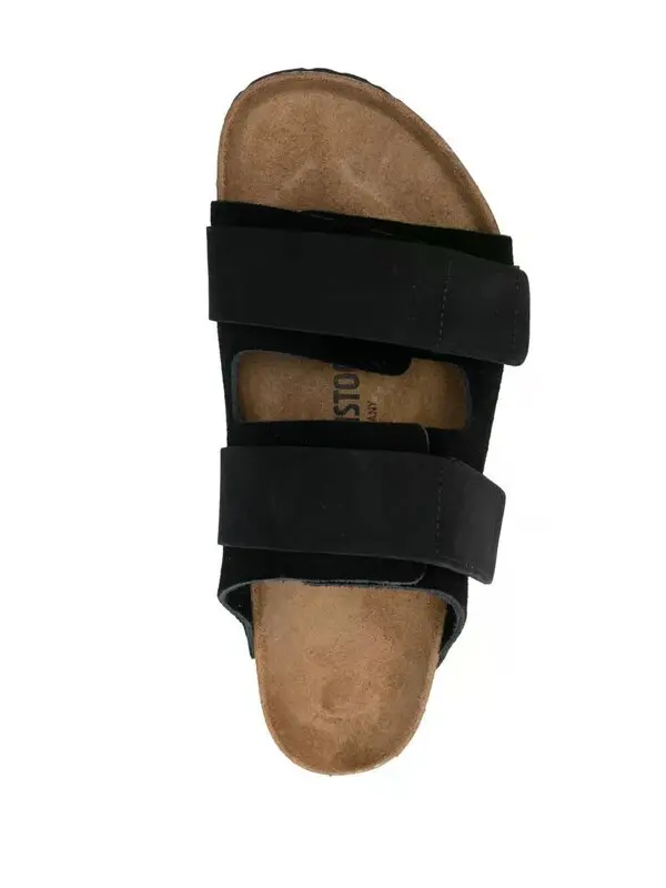 BIRKENSTOCK Uji Leather Slides - Black