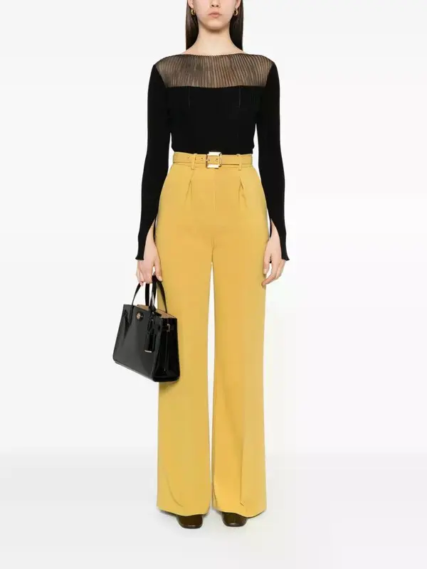 Pinko Semi-sheer Panel Ribbed Jumper