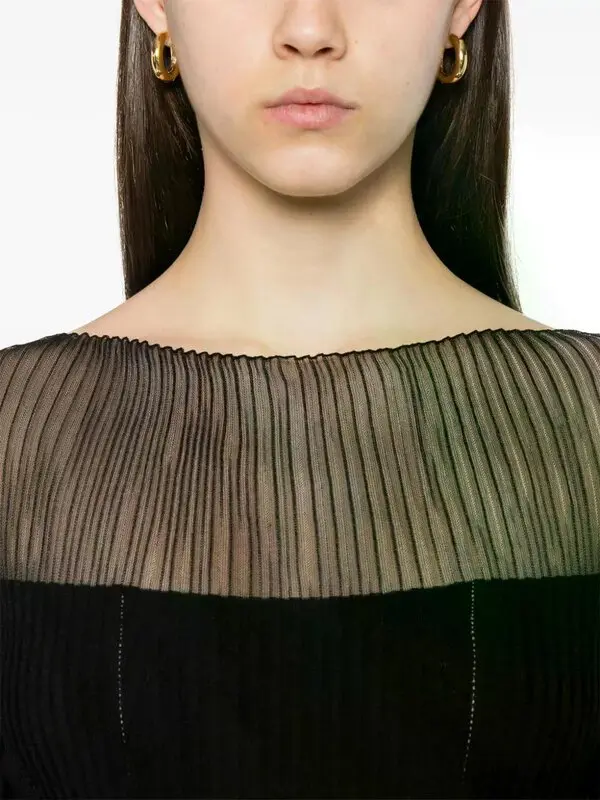 Pinko Semi-sheer Panel Ribbed Jumper