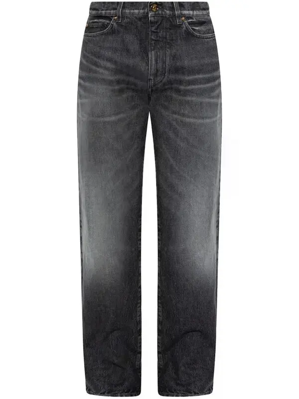 Versace Logo Embroidered Jeans